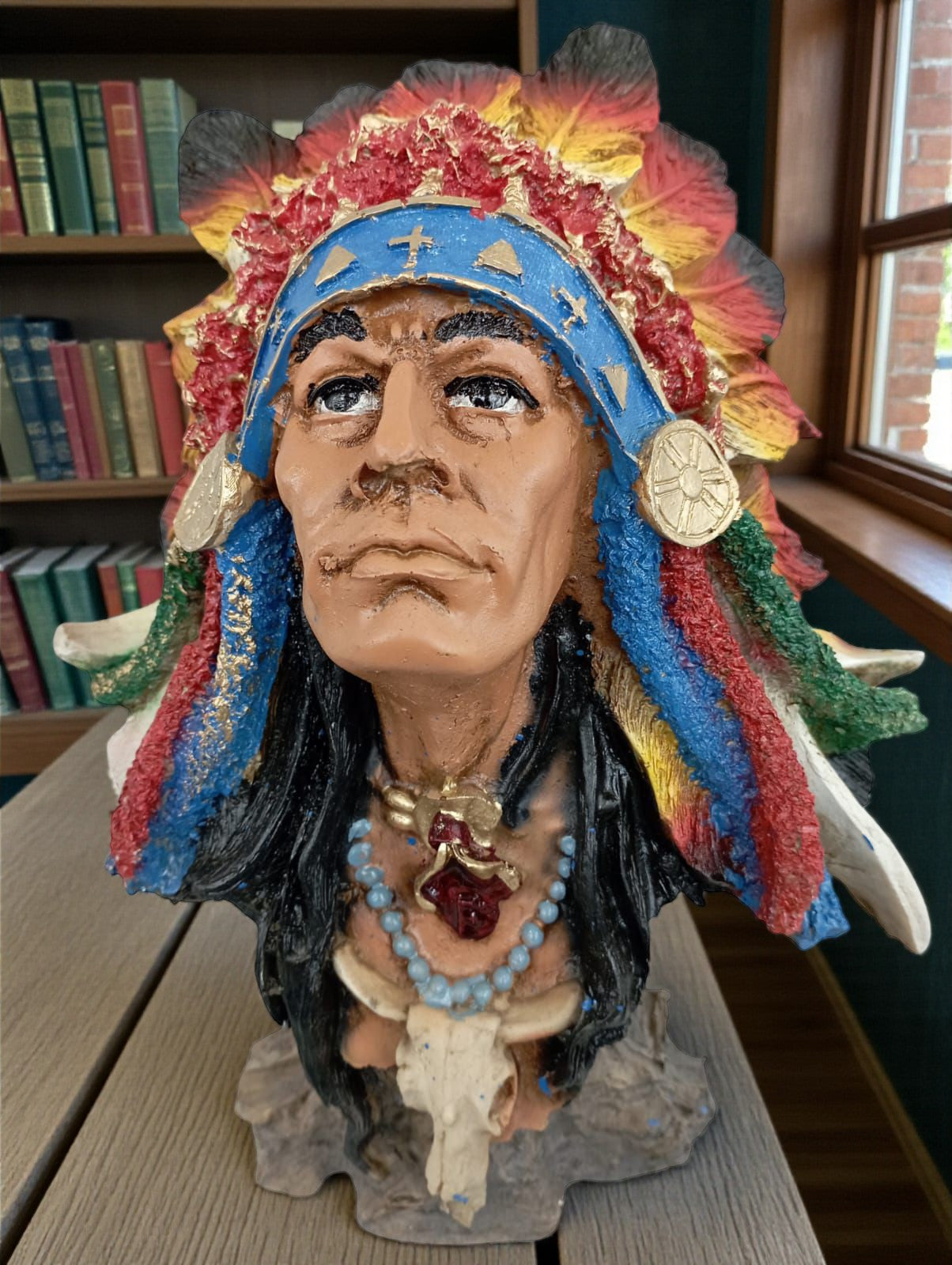 Busto de Indio Decorativo, Cabeza de Resina, Escultura Indígena artesa ...