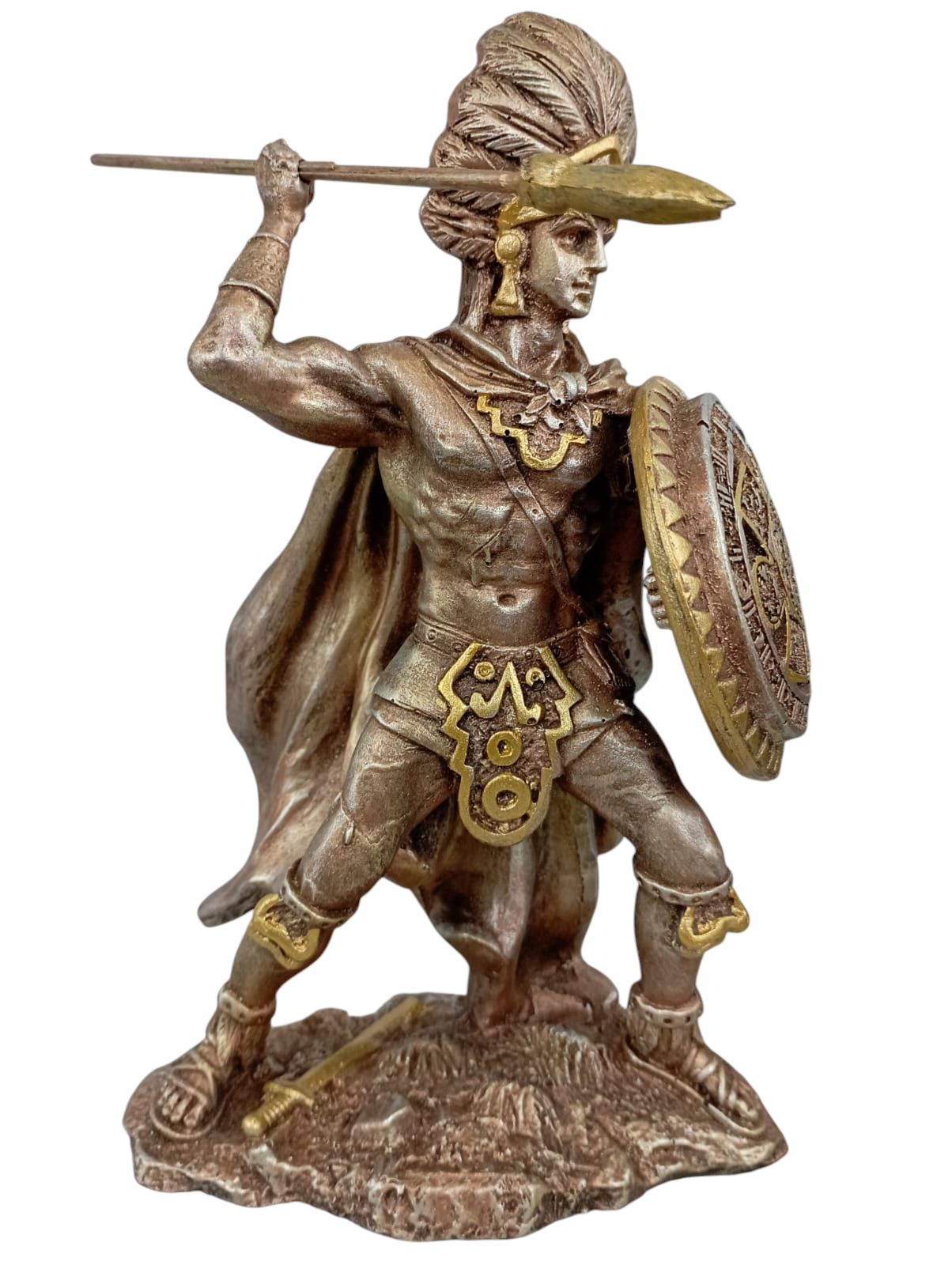 Guerrero Azteca Decorativo en Resina | Escultura Artesanal Estilo Preh ...